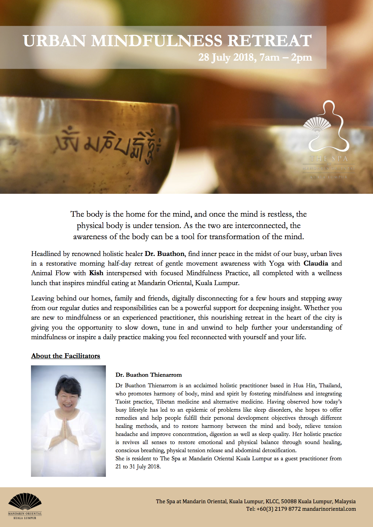 Urban Mindfulness Retreat – Dr.Buathon
